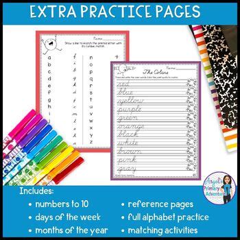 Cursive Handwriting Practice Pages By Angel S Primary Adventures