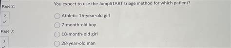Solved Page 2 You Expect To Use The JumpSTART Triage Method Chegg Com