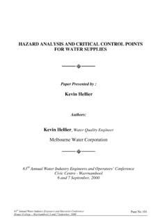 HAZARD ANALYSIS AND CRITICAL CONTROL POINTS FOR Hazard Analysis And