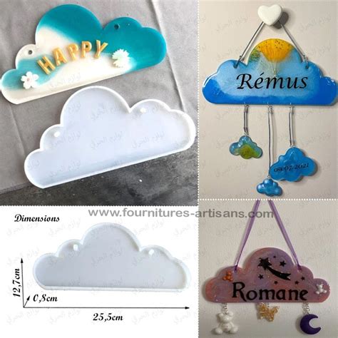 Moule Silicone Forme Nuage Plaque Porte Signe Résine époxy
