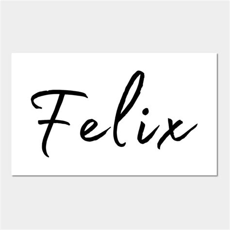 The Word Felix Is Written In Black Ink On A White Background With A