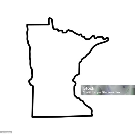 ミネソタ州の地図はアメリカ合衆国の州です編集可能なストロークベクターイラスト なわばり意識のベクターアート素材や画像を多数ご用意