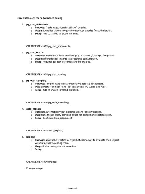 core extensions for postgresql performance tuning pdf program optimization databases