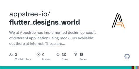 Github Appstree Io Flutter Designs World We At Appstree Has Implemented Design Concepts Of