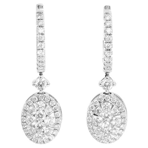 Effy 14k White Gold Diamond Drop Earrings For Sale At 1stdibs