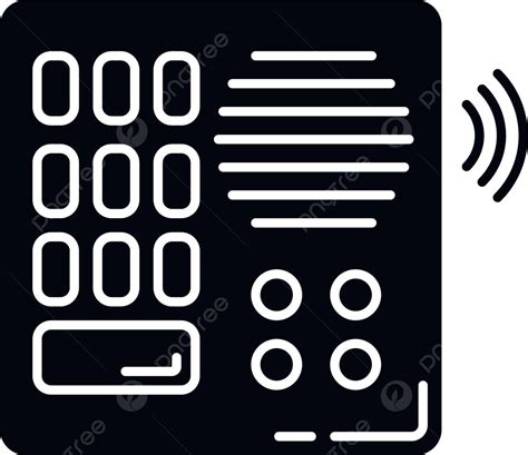 Black Intercom Glyph Icon For Voice Communication And Entrance