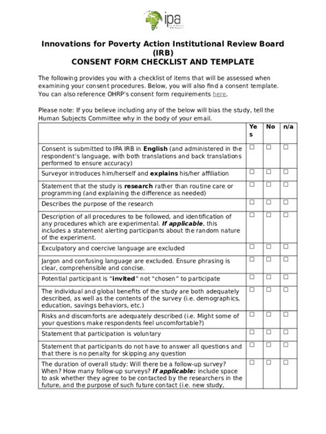 Ipa Irb Consent Template Doc Template Pdffiller
