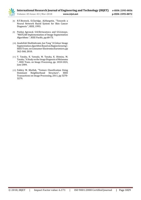 Irjet Texture Feature Extraction For Classification Of Melanoma Pdf