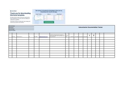 Excel Construction Project Management Template Subcontractor