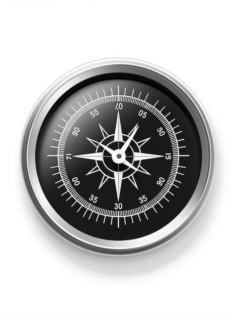 Premium Ai Image Compass Isolated On White Background Shape Black Circle Stainless Numbers And