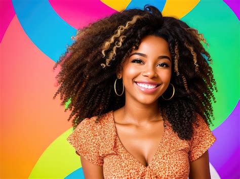 Premium Ai Image Portrait Of Beautiful Cheerful African American