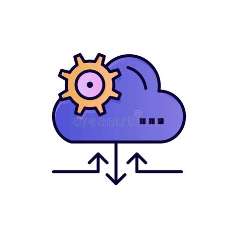 Cloud Setting Gear Arrow Flat Color Icon Vector Icon Banner