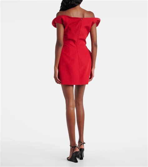 Asymmetric Cotton Blend Minidress In Red Magda Butrym Mytheresa