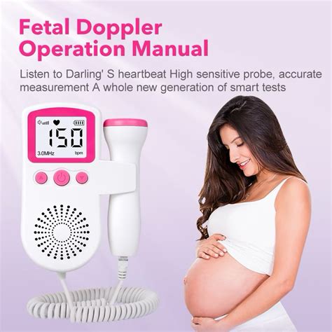 Upgraded 30mhz Free Gel Fetal Doppler Heart Detector Monitor