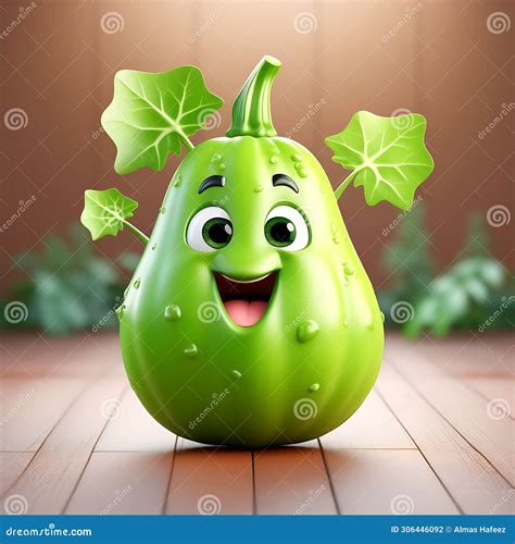 Charming Bottle Gourd 3d Render Of A Cute Bottle Gourd Isolated