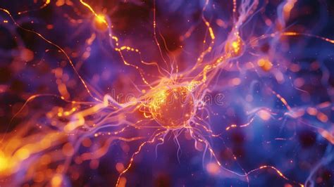 Vibrant Visualization Of Neurons And Synapses In A Colorful Neural Network Model Stock Image