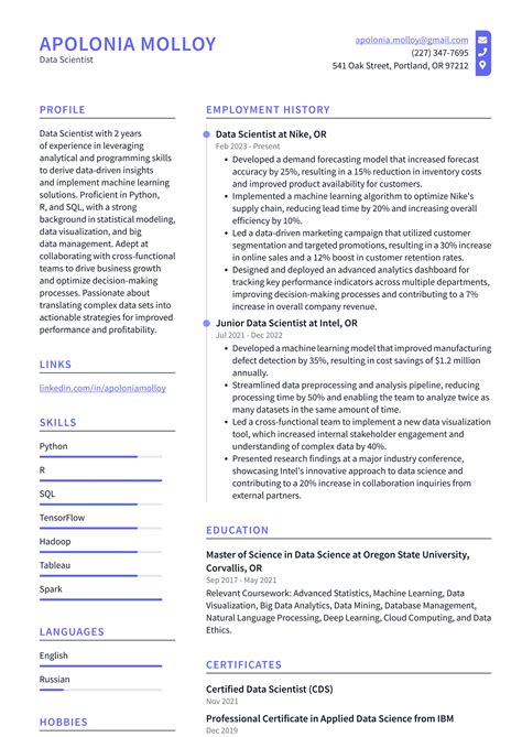 Uber Data Scientist Resume Examples Resumecat