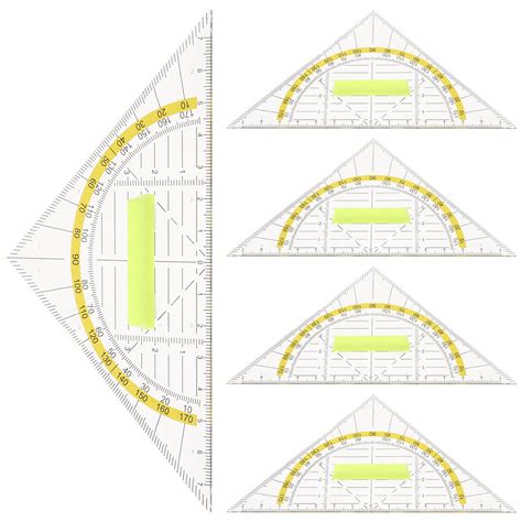 5pcs Measuring Rulers Plastic Triangle Rules Triangle Rulers