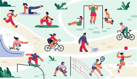 Les Gens Font De Lexercice Dans Le Parc Entraînement Sportif En Plein