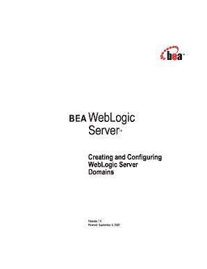 Fillable Online Creating And Configuring Weblogic Server Domains