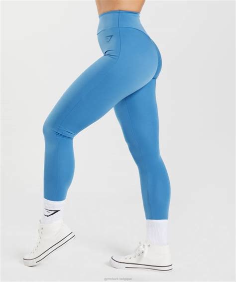 Gymshark Gs Power Legging Original Bleu Côtier 442v246 Femmes 442v246