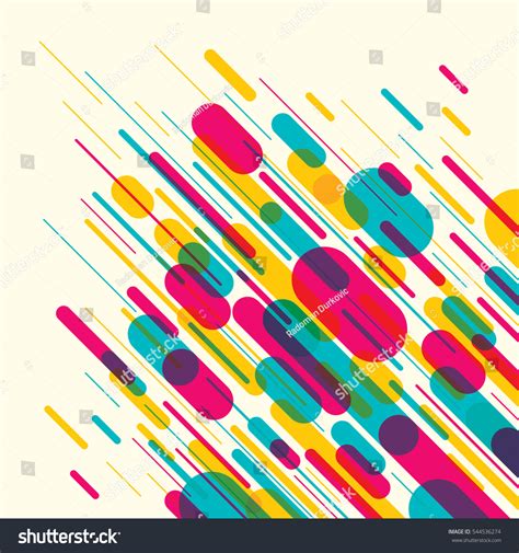 Abstract Style Pattern Composition Rounded Objects Stock Vector