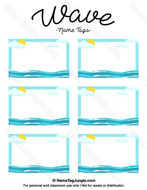 Printable Wave Name Tags