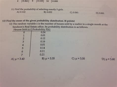 Solved Find The Probability Of Selecting Exactly 5 Girls Chegg Com