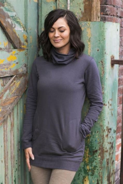 Maya Dress Turtleneck Organic Cotton Fleece Tunic Dress With Etsy