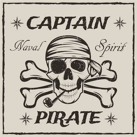 Premium Vector Pirate Captain Skull And Crossbones Sketch Grunge