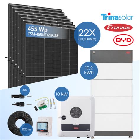 Pv Komplettset 10 Kwp 22x Trina 455 Wp Fronius Symo Gen24 Plus 100