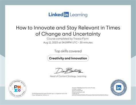 treasa flynn on linkedin certificate of completion