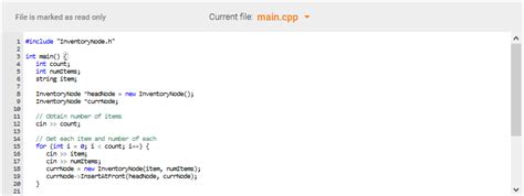 817 Lab Inventory Linked Lists Insert At The