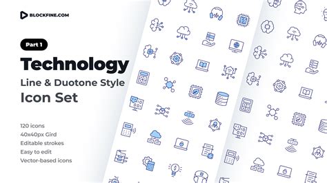 Technology Icon Set Duotone And Line Style Part 1 Figma