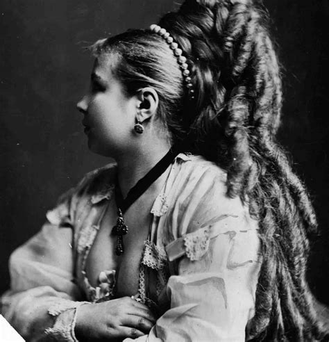 Victorian Woman With Long Cascading Hair Most Likely She Was A Model