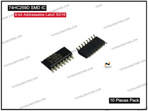 74HC259D 8 Bit Addressable Latch SO16 10 Pieces Pack Tuf Online Store