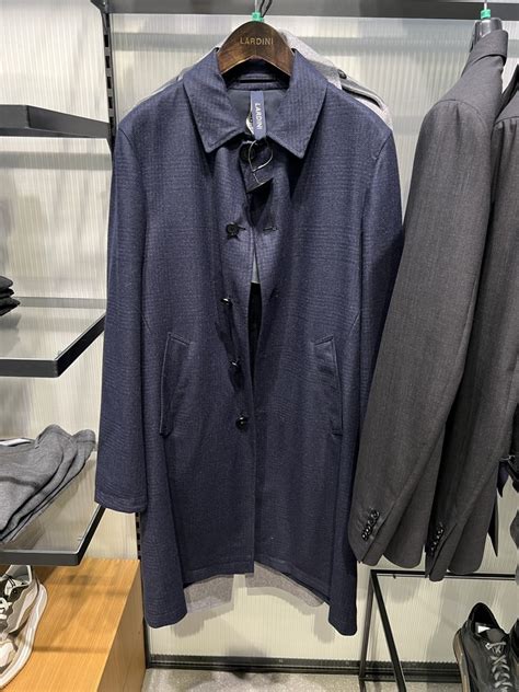 Outlet Fw Lardini 라르디니 네이비 글렌체크 리버시블 맥 코트 밀라노청년 편집샵
