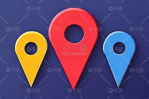 定位标记免抠元素 Location简约风蓝色背景红色黄色定位标记插画 素材免费下载 4032像素 Png格式 编号71484426 千图网