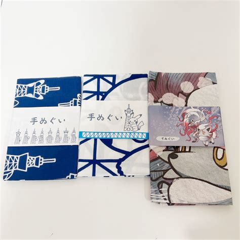 【未使用】かまわぬ 手ぬぐい ポケモンセンター スカイツリータウン ピカチュウ、パターン柄 Hisui Days ヒスイゾロア 3枚セット 未