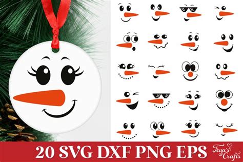 Christmas Snowman Faces Svg Pack