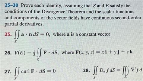 25 30 Prove Each Identity Assuming That S And E Chegg