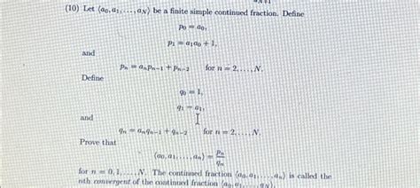 Solved 10 Let Ao A1 An Be A Finite Simple