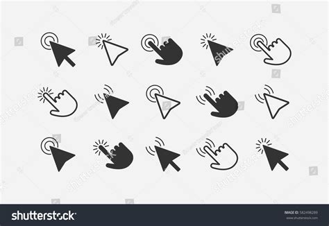 Mouse Cursor Arrows Hands Flat Style Shutterstock