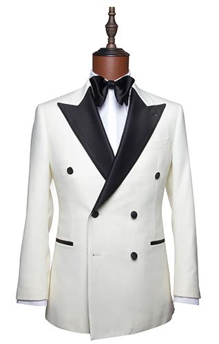 White Double Breasted Tuxedo Alfa Clothiers