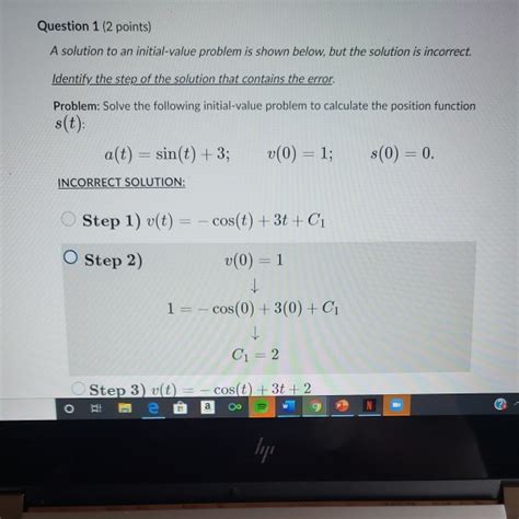 Solved Question Points A Solution To An Initial Value Chegg