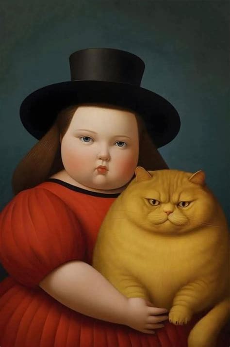 Animals In Art Through History Fernando Botero Girl With Angry Cat