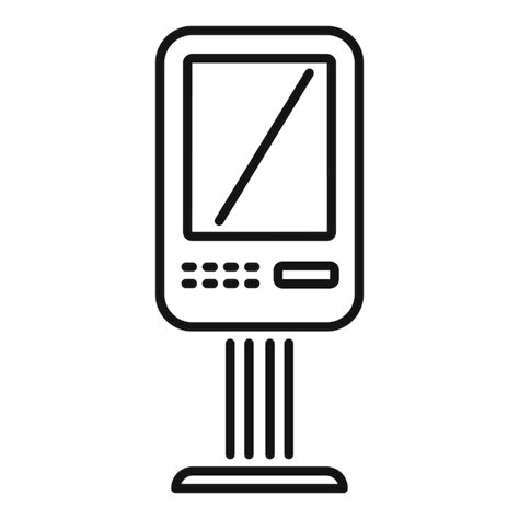 Premium Vector Information Kiosk Displaying Important Data With Buttons For User Interaction