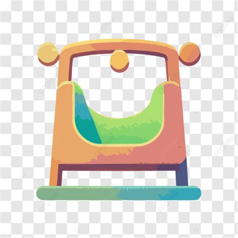놀이를 위한 다채로운 아이콘 벡터 흰색 배경에 요람의 단순한 다채로운 아이콘 그림자 없음 작은 프레임 중앙 Png