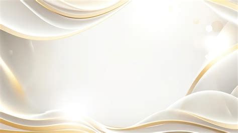 흰색 배경으로 흰색과 금색 파도 배경 프리미엄 사진
