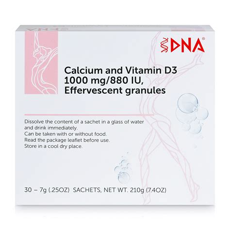 Dna Calcium 1000mg And Vitamin D3 880 Iu Effervescent Granules 30